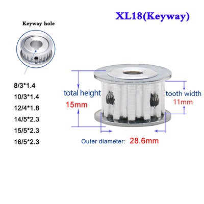1Pcs XL 18 Teeth 20 Teeth 22 Teeth Synchronous Wheel Width 1