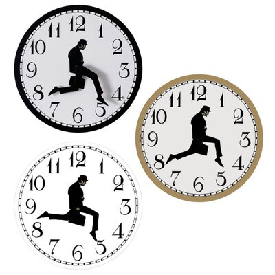 2022 New Businessman Briefcase Wooden Round Wall Clock 12