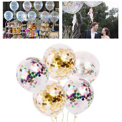 New 1 Pcs Wedding Decoration Ball Gold Foil Confetti Transpa