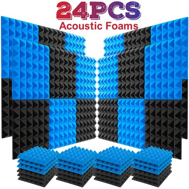 24pcs Soundproofing Foam Acoustic Foam Sound Treatment Studi