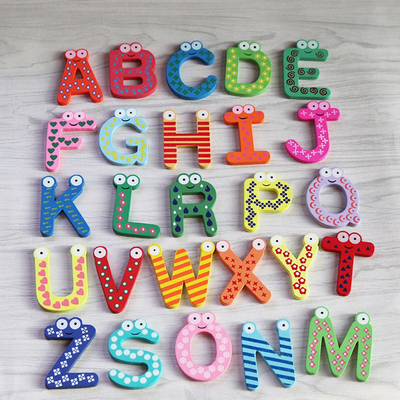 26 Letters Kids Wooden Alphabet Fridge Magnet Child Educatio
