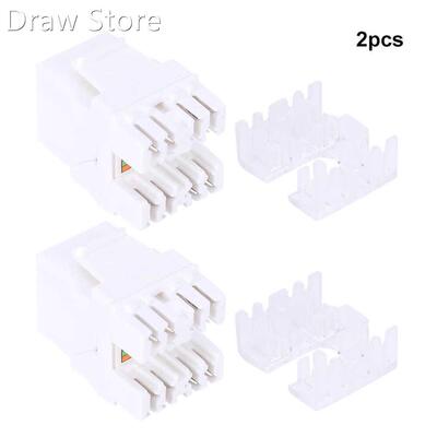 2Pcs Cat6 Module RJ45 Network Unshielded 180-Degree In适用于