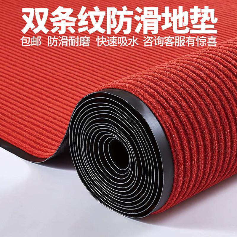 PVC双条纹地毯商用吸水除尘脚垫酒店商场楼梯办公室走廊防滑地垫