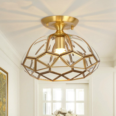 American copper ceiling lamp glass luxury study room balcony