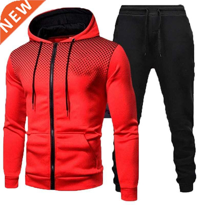 Men Tracksuit Hoodies Jacket Hoodies+Sweatpant Suit Male Pul