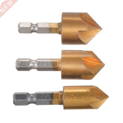 3pcs HSS Chamfer Deburr Countersink 5Flutes Hole Cutter Dril