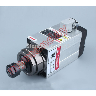 CNC Air Cooling 1.5 KW ER20 220v / 380v Square Spindle motor