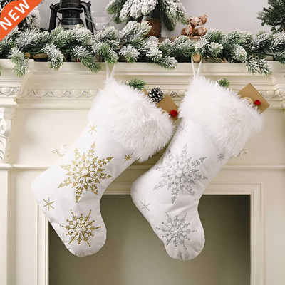 New Snowflake Chrstmas Socks Plush Large Chrstmas Socks
