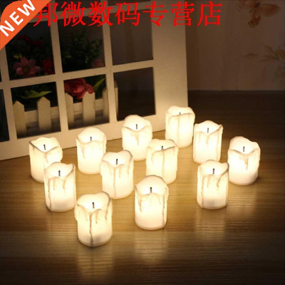 12 stks Vlamloze LED Kaarsen Lamp Cilindrische Flickering Te