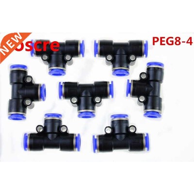 10pcs PEG 8MM - 4MM Pneumatic Unequal Union Tee Quick Fittin