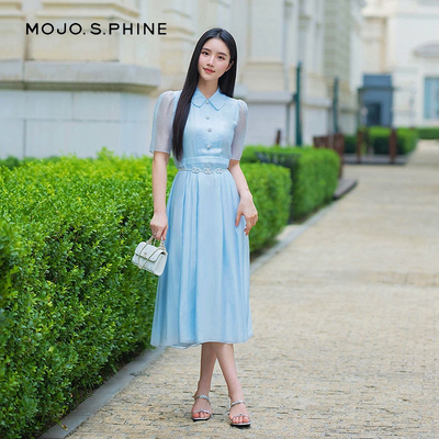 朗姿集团MOJO AVENUE莫佐端庄优雅层次感高腰连衣裙2025新款时尚