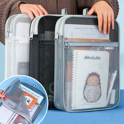 Transparent Mesh Zipper Pouch Bag Nylon Mesh Multifunctional