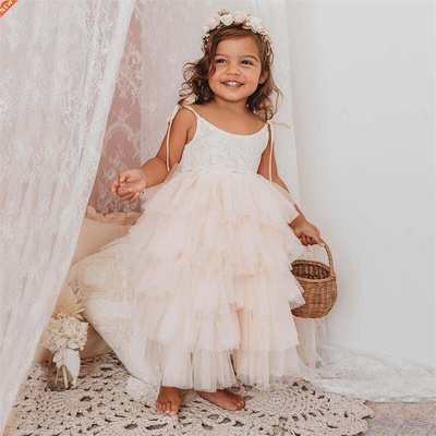 Pricness Party Summer Dresses For Girls Kids Hollow Out Eleg