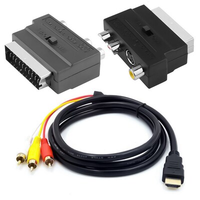 Hdmi To 3Rca Scart Two In One Adapter Cable 1.5M Hdmi Male