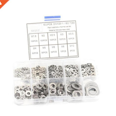 600Pcs/Box DIN125 304ainless eel Silver Flat Plain Washe