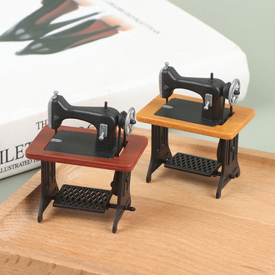 Dollhouse Decor Miniature Furniture Wooden Sewing Machine