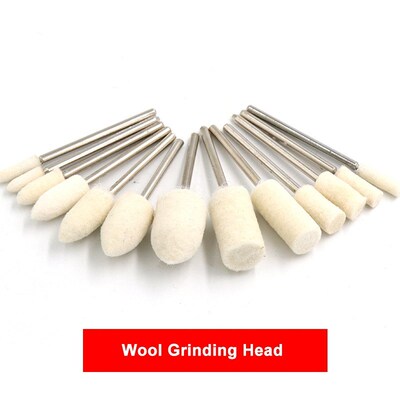 3mm Shank Wool Felt Mounted Polishing Wheel 3-20mm Jade Grin
