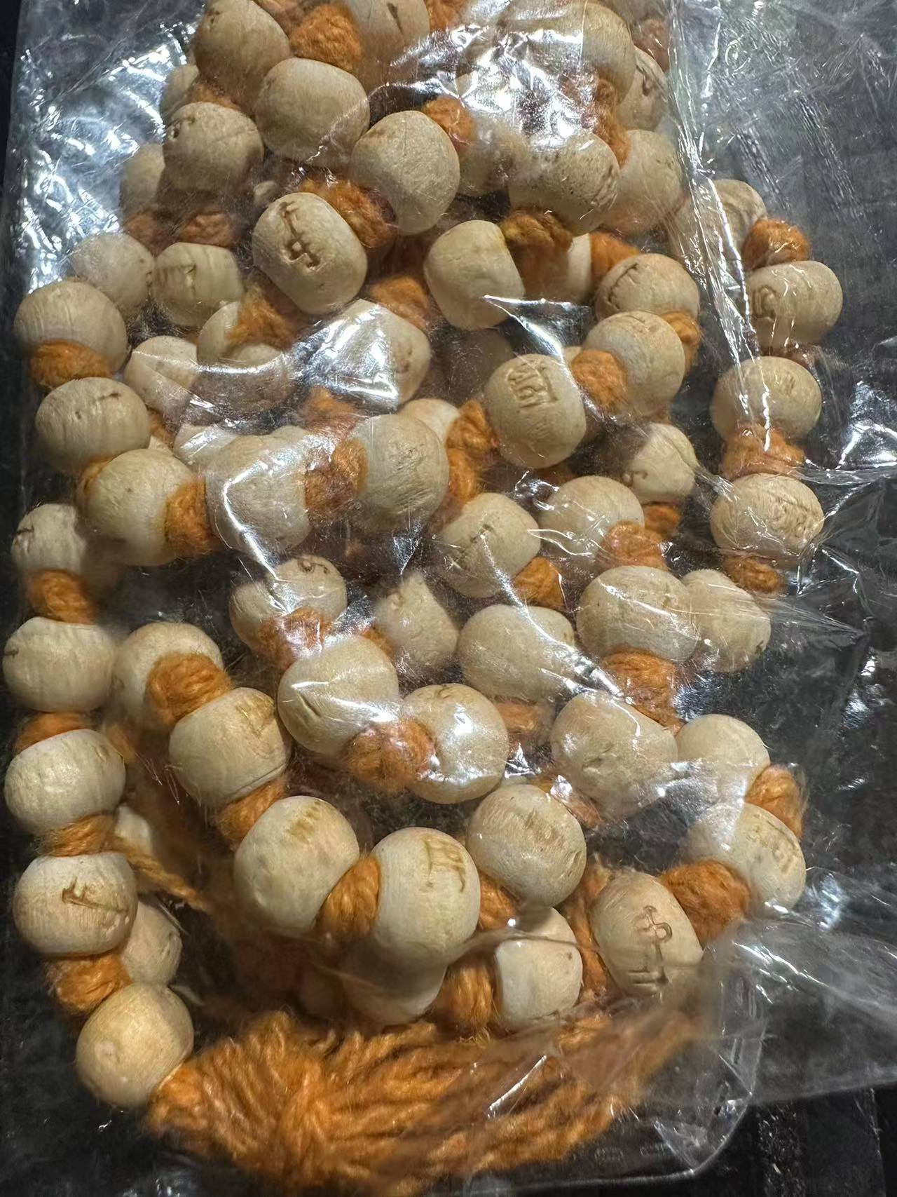 印度冥想念珠Ram Sita雕刻瑕疵白檀香Jaap Mala 108+1珠手串