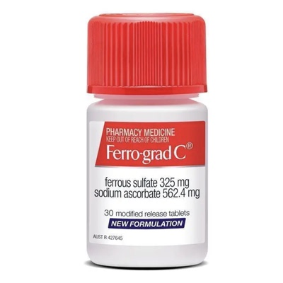 澳洲代购直邮 Ferro Grad C铁VC+维生素C补铁成人30片元素铁孕妇