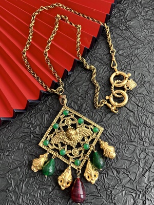 【任四月中古首饰】Gavilane小天使流苏项链 Vintage中古首饰