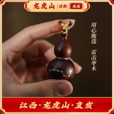 龙虎山法物流通处雷击枣木葫芦镶嵌银七星葫芦吊坠道家葫芦项链