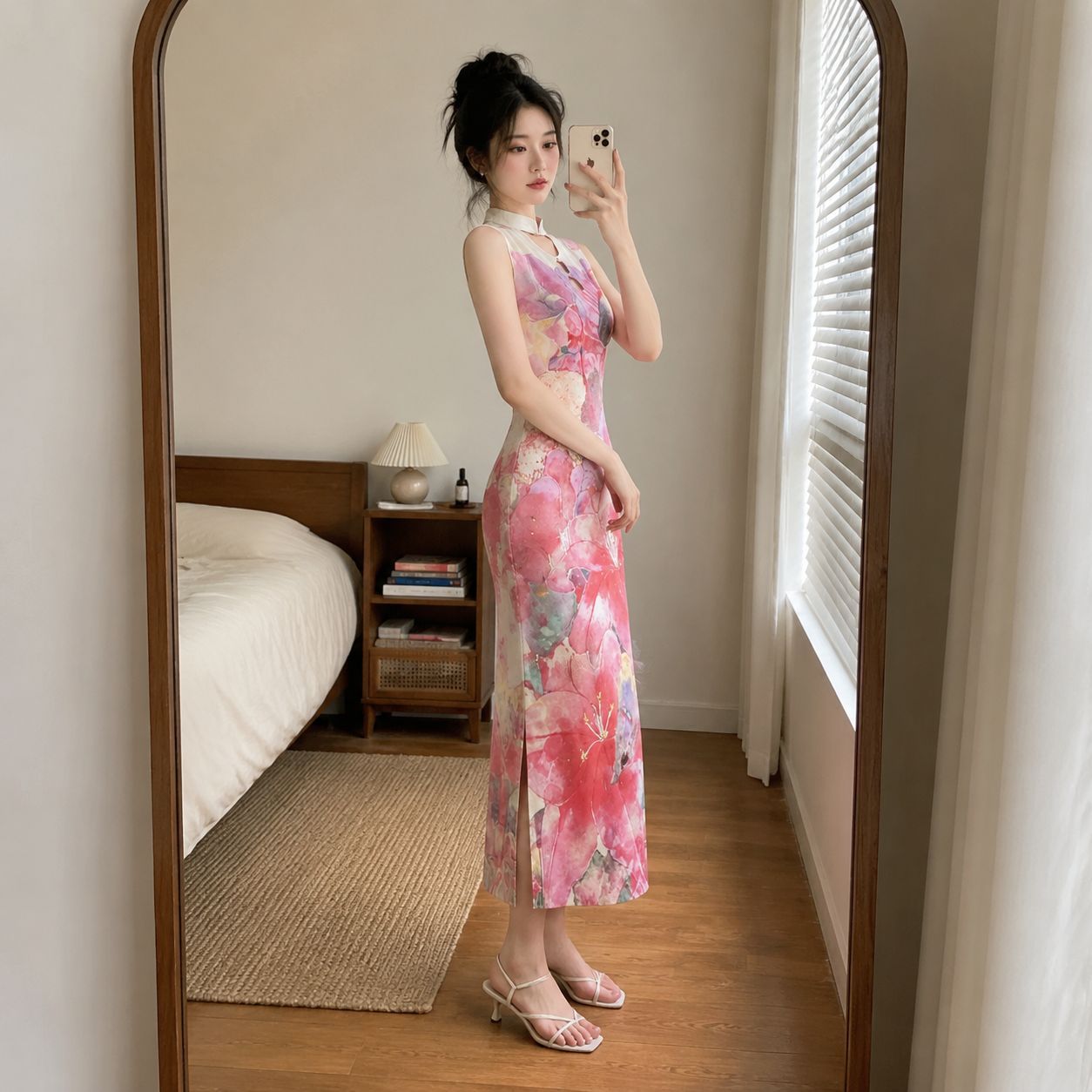 粉色无袖绝美旗袍女新中式2026新款年轻款修身显瘦气质高端日常穿