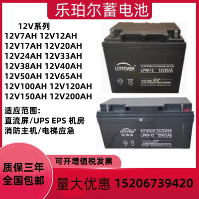 乐珀尔蓄电池LP12V17AH20AH24AH38AH40AH65AH100AH直流屏UPS/EPS