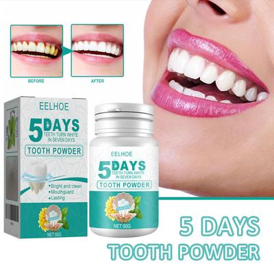 EELHOE 5-Day Beautiful Teeth Powder - Gently cleans teeth, r