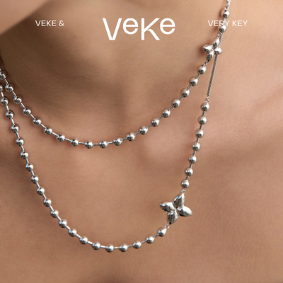 VEKE「静流」个性款欧美风复古款长款项链叠戴NC17246A