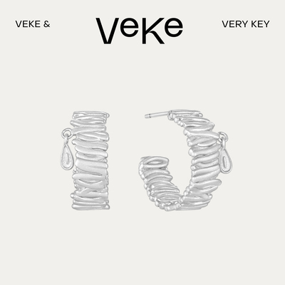 VEKE「丝云」925银针耳饰轻奢百搭优雅精致耳环SE19553A