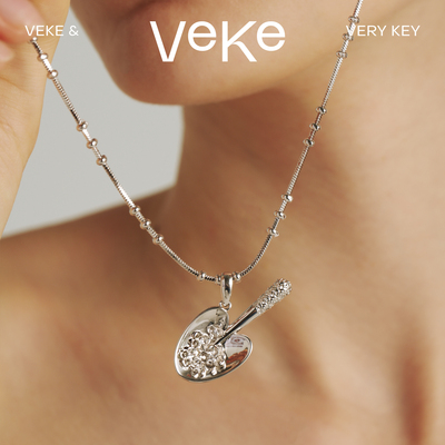 VEKE「餐痕」轻奢项链女颈链小众设计时尚轻奢毛衣链NC17998A
