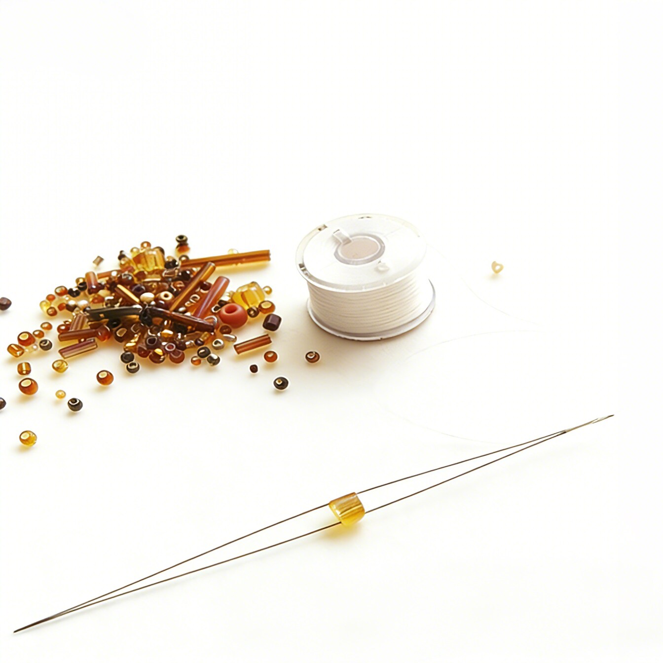 大眼开口串珠针极细长钉珠首饰引线编织穿珠手链顺滑有韧