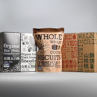 配料表干净有机全麦黑巧饼干
