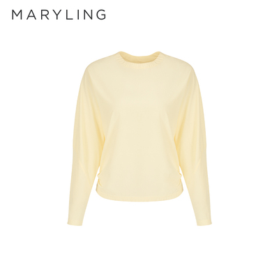 MARYLING玛俪琳奥莱outlets显瘦抽褶纯色修身上衣A1FCW26320
