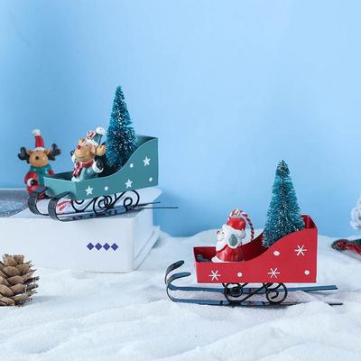 Christmas Wrought Iron Decor Santa Crutch Reindeer Sleigh