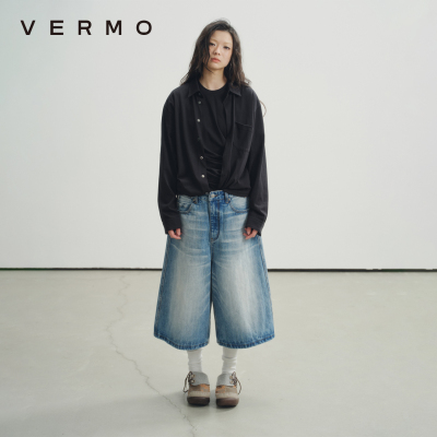 VERMO扭转和连接假两件衬衫