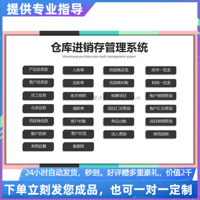 原创设计仓库进销存管理系统收付款对账含调拨EXCEL表格系统