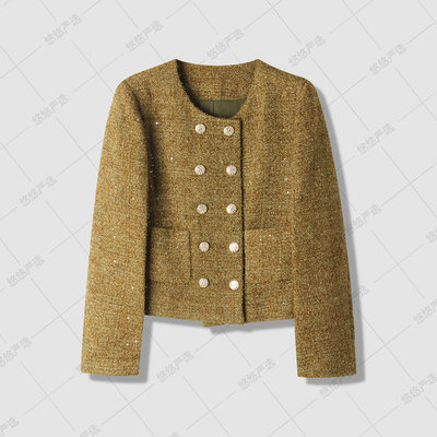 【悠悠粉丝专享】时尚百搭法式厚款羊毛小香风外套女60051