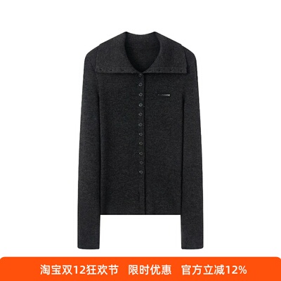 2025冬新款翻领针织开衫上衣