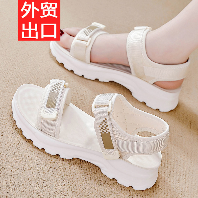 外贸断码运动凉鞋女2024新款爆款夏季外穿轻便休闲百搭沙滩凉鞋女