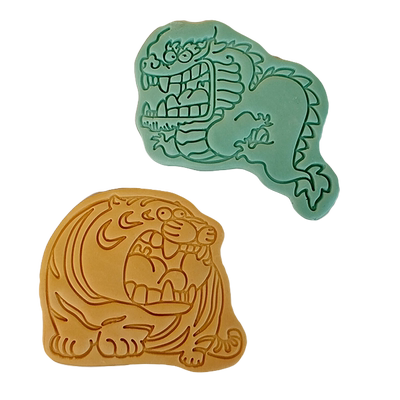 白小狐虎啸龙吟可爱饼干模具