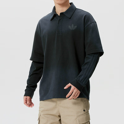 阿迪达斯三叶草男子长袖2026春季新款舒适假两件休闲套头衫KR5053