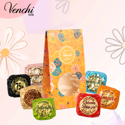 意大利闻绮venchi巧克力鱼子酱礼袋喜糖男女朋友圣诞新年节日礼物