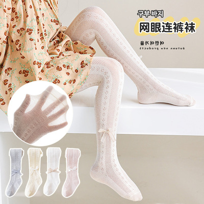 夏季网眼连裤袜女童打底