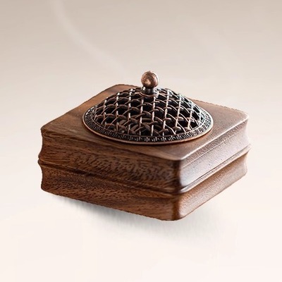 至檀禅意精致简约胡桃木香炉