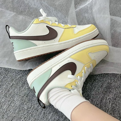 Nike Court Borough 舒适百搭 防滑耐磨 低帮 板鞋白黄HV1804-121