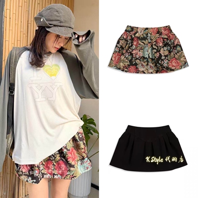 现货 OPENYY 26新款 甜酷百搭提花褶裥半身裙迷你百褶裙短裙