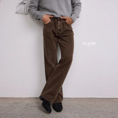 Flame Official 深棕色直筒微喇 Bootcut 牛仔裤