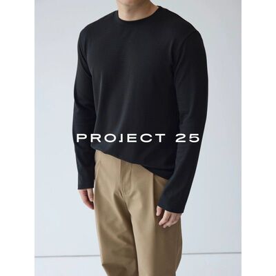 PROJECT 25 莫代尔棉混纺高弹口粮基础长袖T恤云感软糯抗菌打底衫