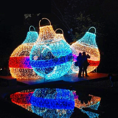 灯光节灯展场景装饰布置LED灯光亮化造型户外圆球灯光建筑